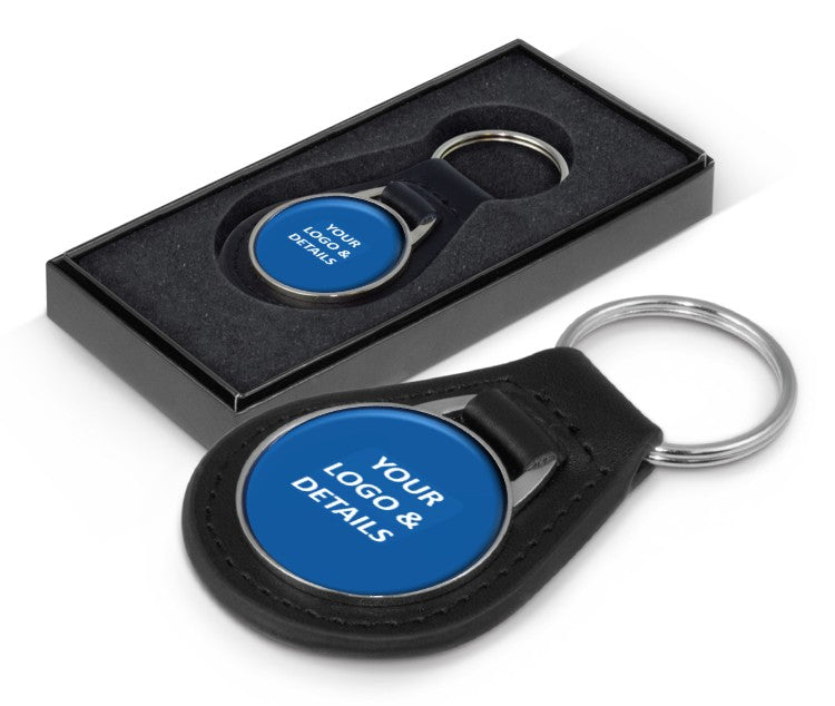 Genuine leather key ring - Round – Recognition ID